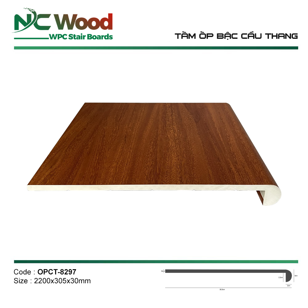 Tấm ốp Bậc Cầu Thang Ncwood 8297 Ncwood Thương Hiệu Gỗ Nhựa Hàng Đầu Việt Nam